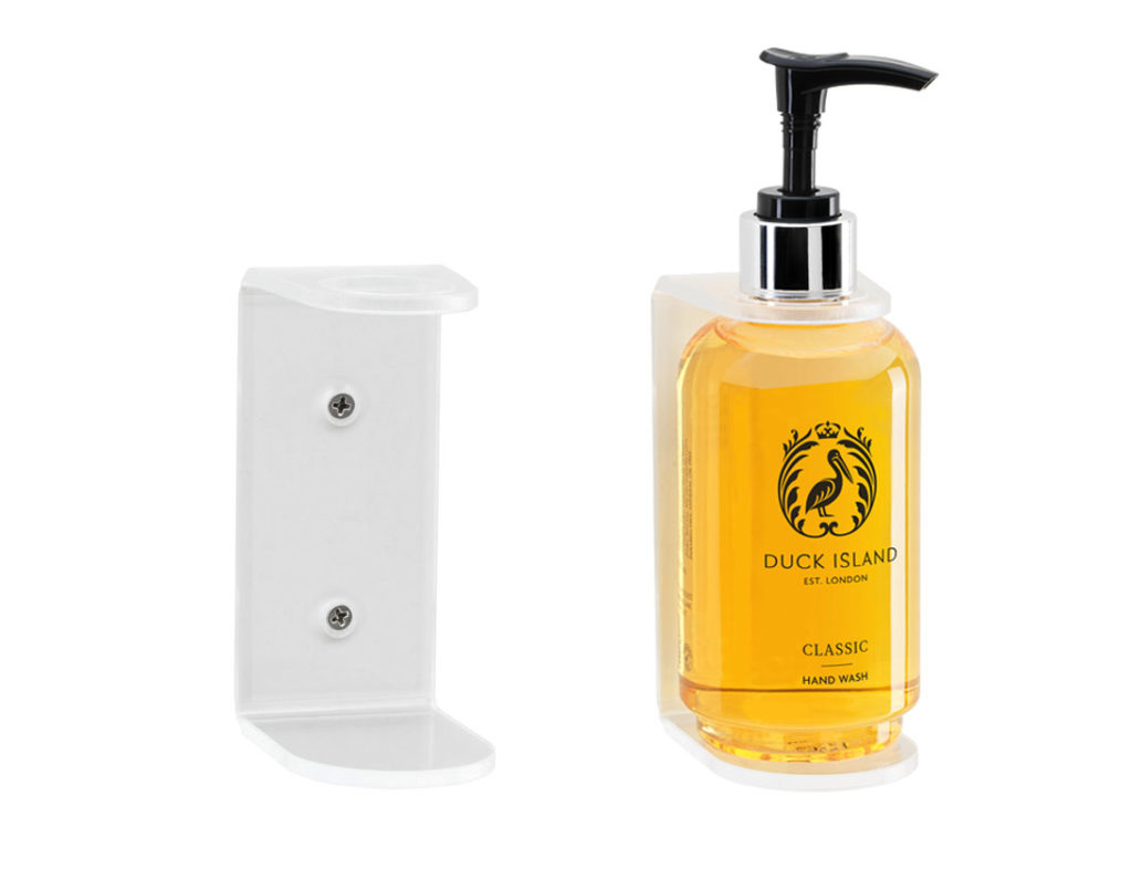 Single Transparent Acrylic Bracket for 1 x 250ml bottle - Duck Island